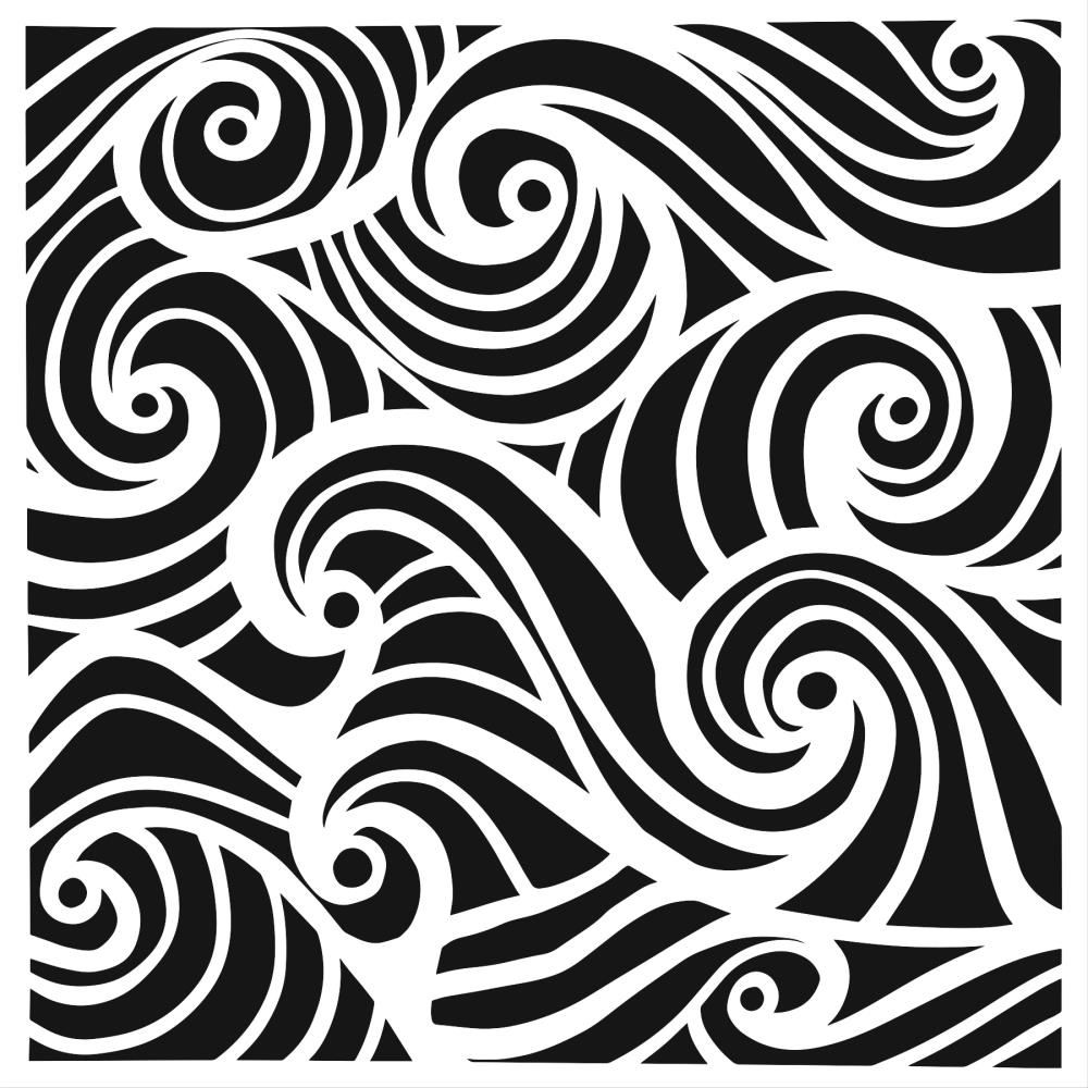 Crafters Workshop Stencil 6×6″ – Swirling Waves – ScrapBoutique