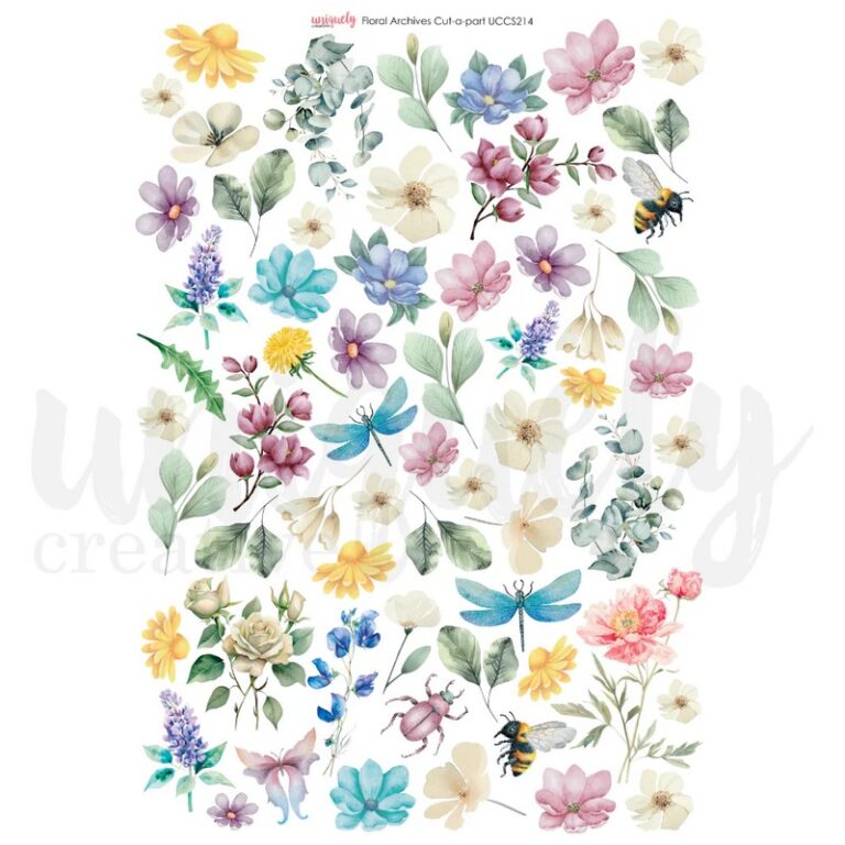 Uniquely Creative – Floral Archives – Cut-a-Part Sheet – ScrapBoutique